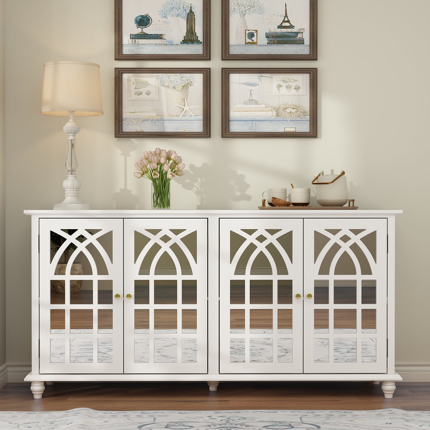 Timechee Buffet Sideboard Accent Table, Console Table Storage Cabinet ...